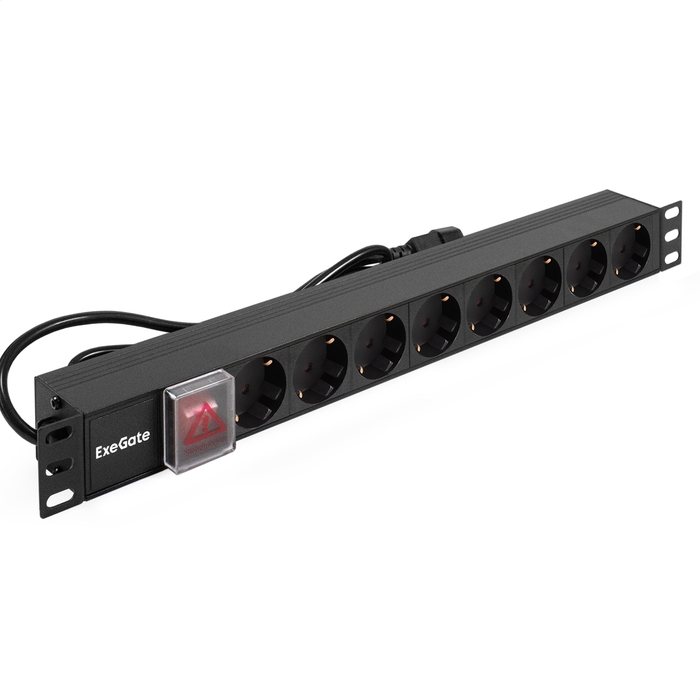 Блок розеток ExeGate ServerPro PDU-19H806 Al-8S-C14-3CU-SW